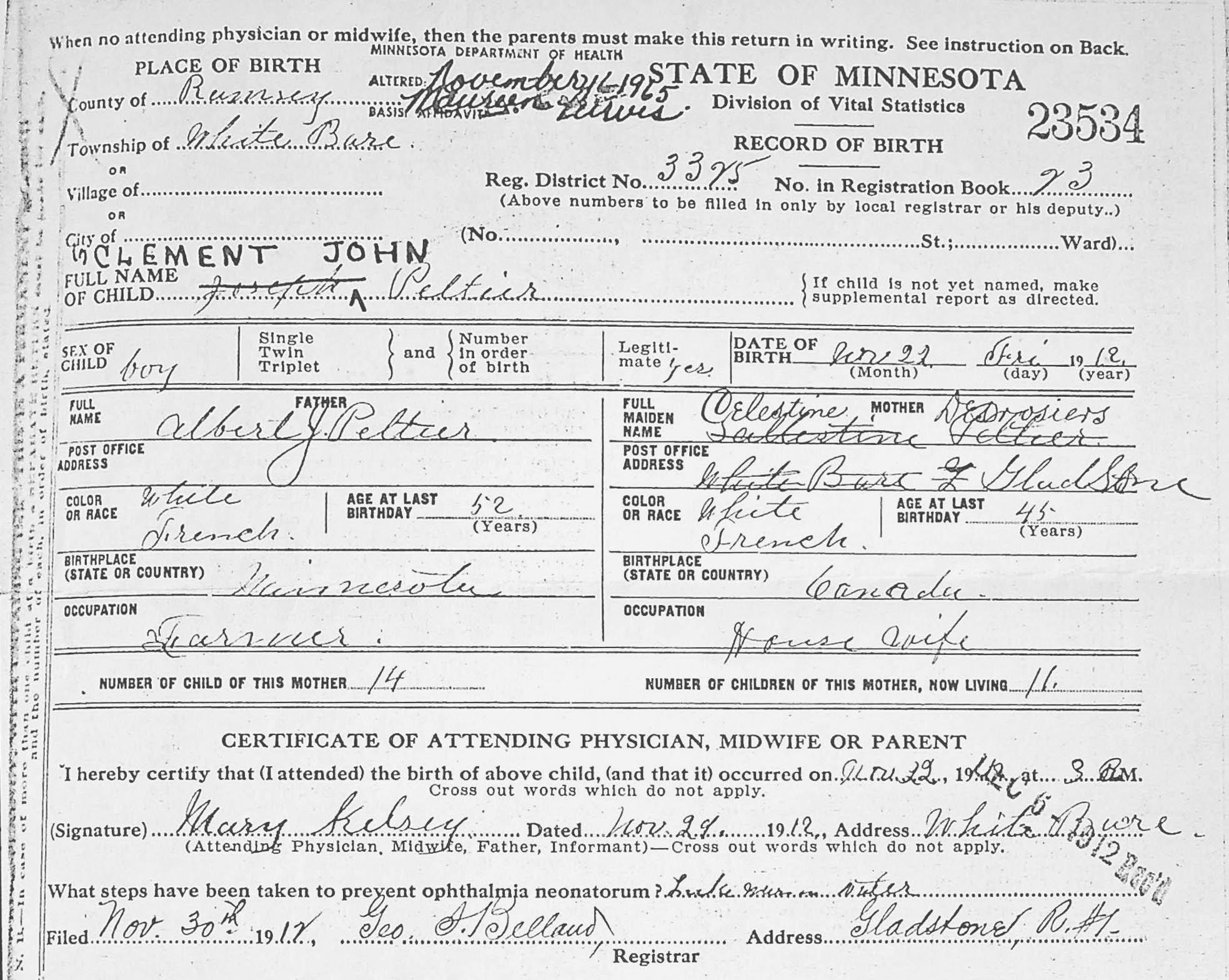 Clement John Peltier and Vivian Harriet Hansen (Part 1 of 2) - White ...
